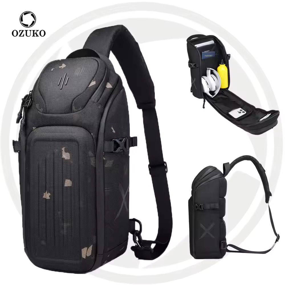 Jual OZUKO Sling Bag #9729 - Hitam, Biru, Camo, Abu | Shopee Indonesia