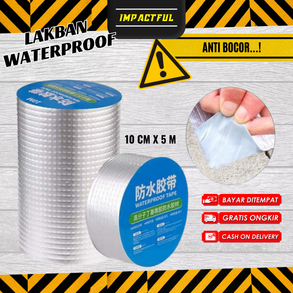 Jual Lakban Anti Air Anti Bocor / Aluminum Foil Tape Butyl Super Waterproof Silicone / Lem ...