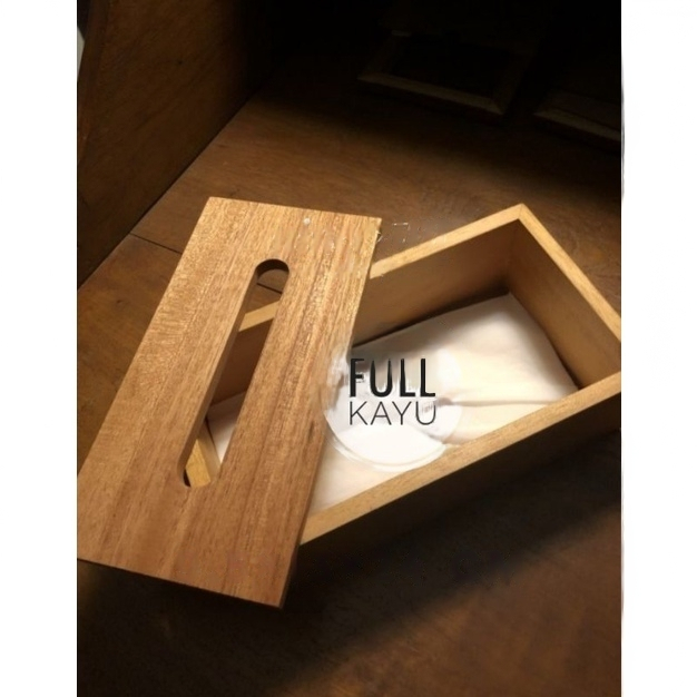 Jual TISSUE BOX KOTAK TEMPAT TISU FULL KAYU PINUS AESTHETIC UKURAN 9,5× ...
