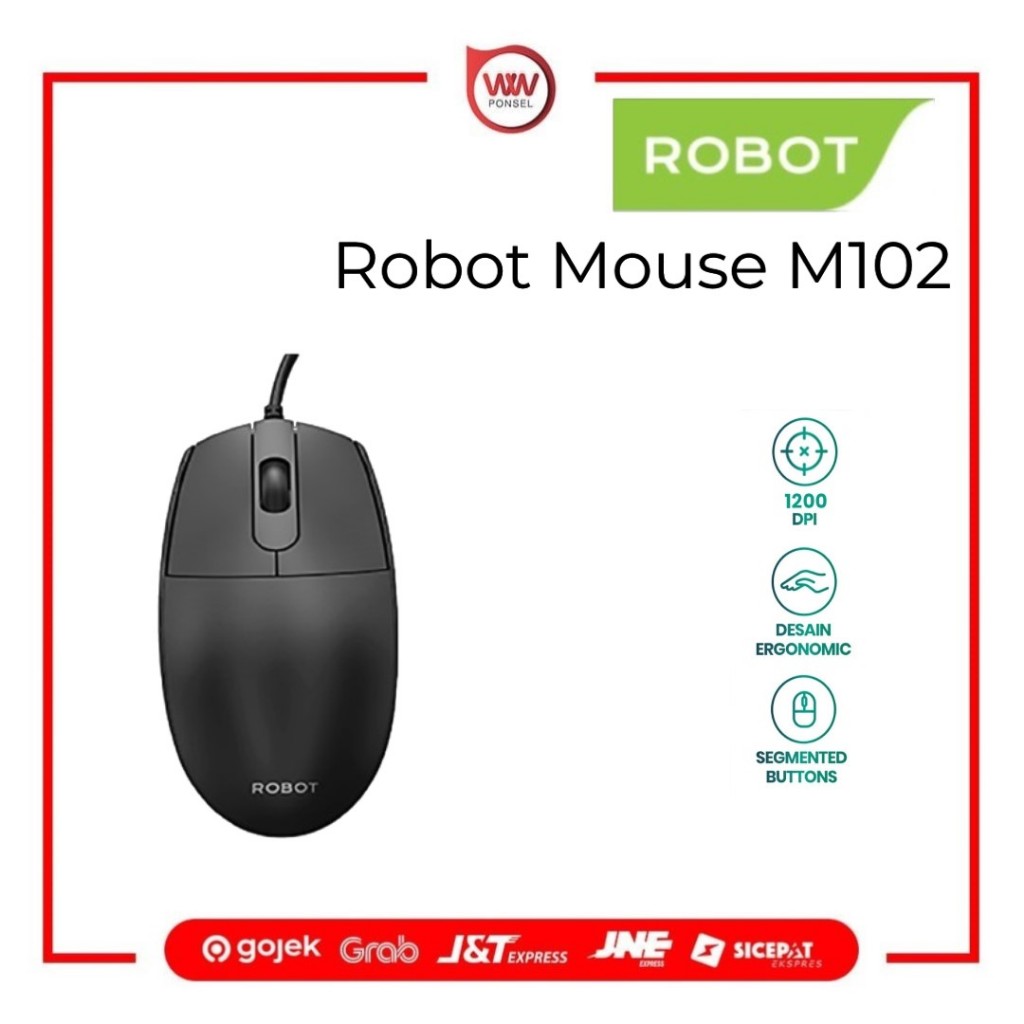 Jual Robot M102 Mouse Wired Business Office 1200DPI Mouse Kabel USB Original | Shopee Indonesia