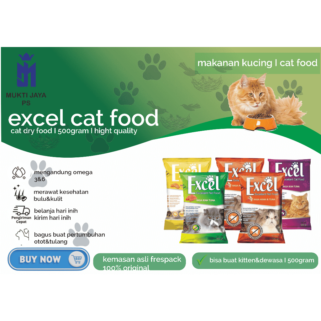 Jual Excel Cat Food 500gr Makanan Kucing Kering dry food | Shopee Indonesia