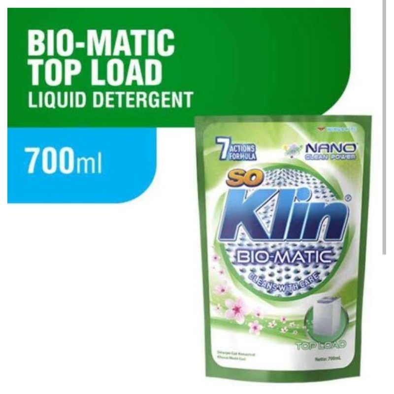 Jual Detergent So Klin Bio Matic Liquid Cair Top Load Kemasan Lama 700 ...