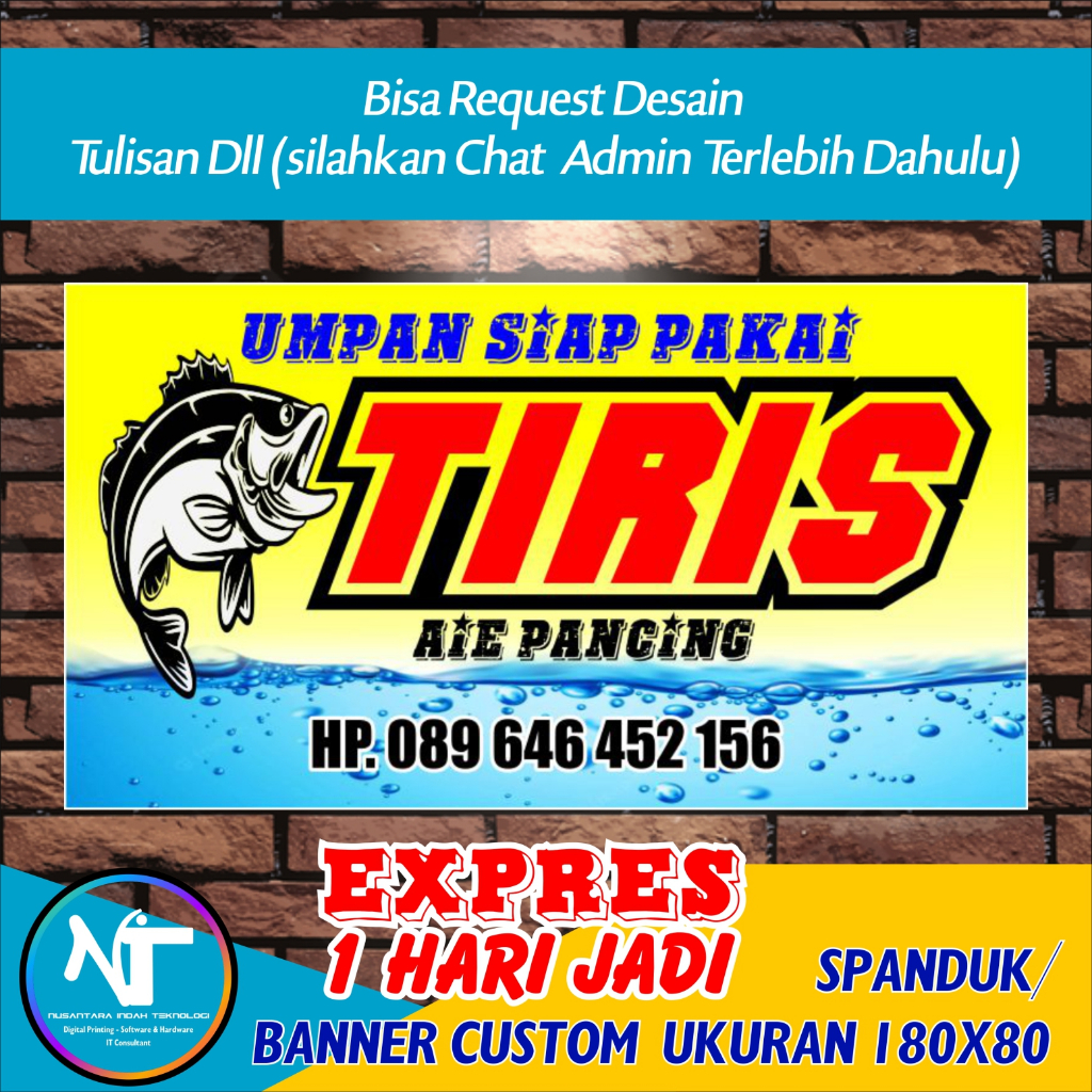 Jual Spanduk / Banner Toko Pancing Ukuran 180x80 cm | Desain Custom ...