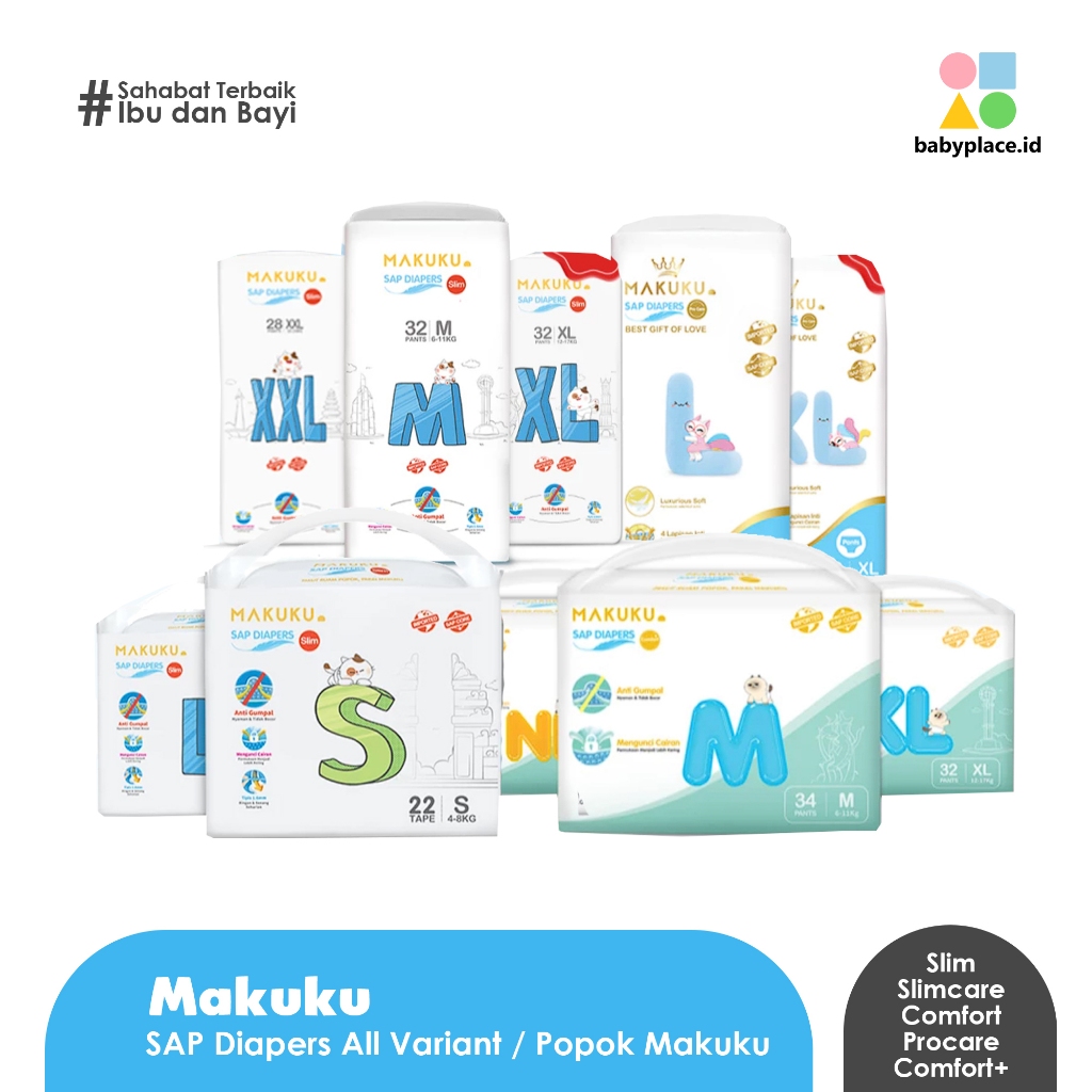 Jual MAKUKU - SAP Diapers Procare / Slim /Slim Care / Comfort / Comfort ...