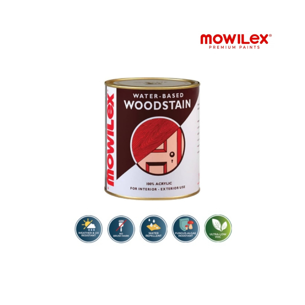 Jual Mowilex Woodstain Cat Pelapis Kayu/ Politur Kayu Premium 1 Liter ...