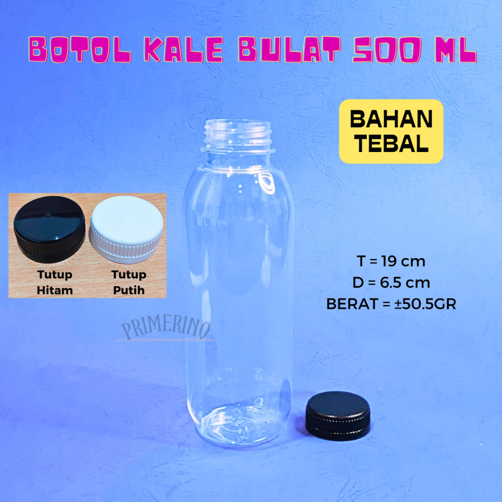 Jual BOTOL KALE 500 ML BULAT BAHAN TEBAL / BOTOL ALMOND BOTOL PLASTIK ...