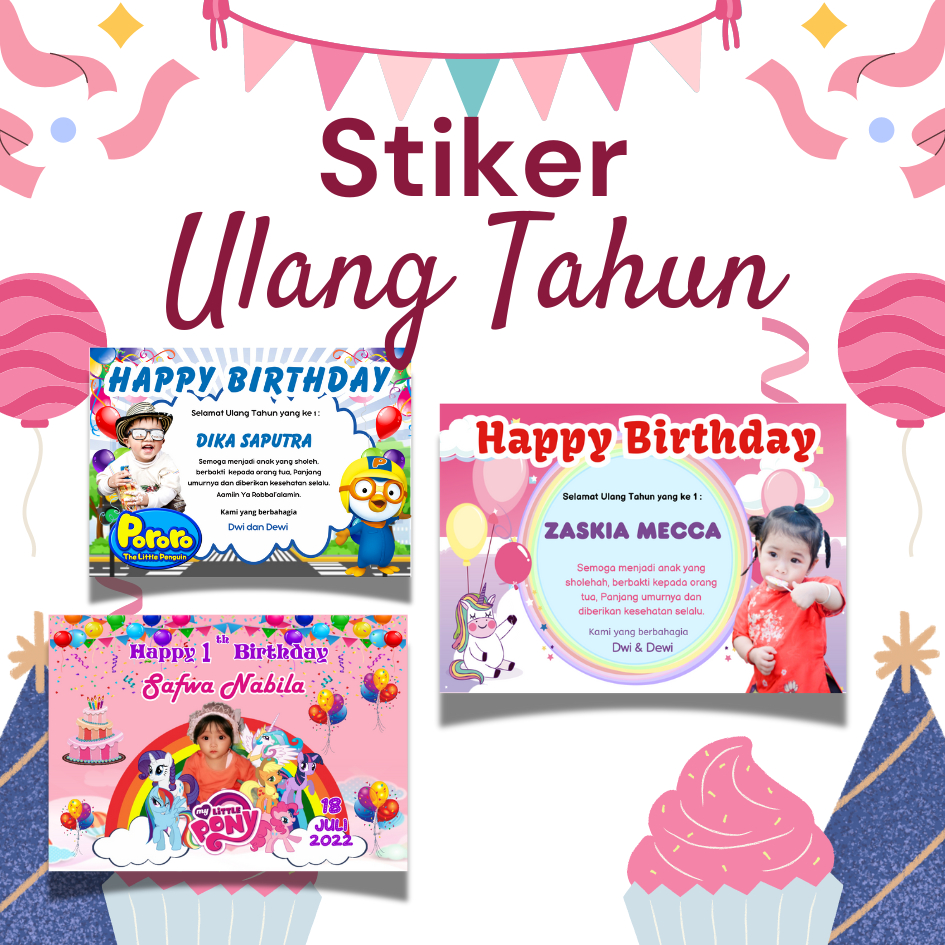 Jual Stiker Ulang Tahun Anak Label Kotak Nasi Bento | Shopee Indonesia
