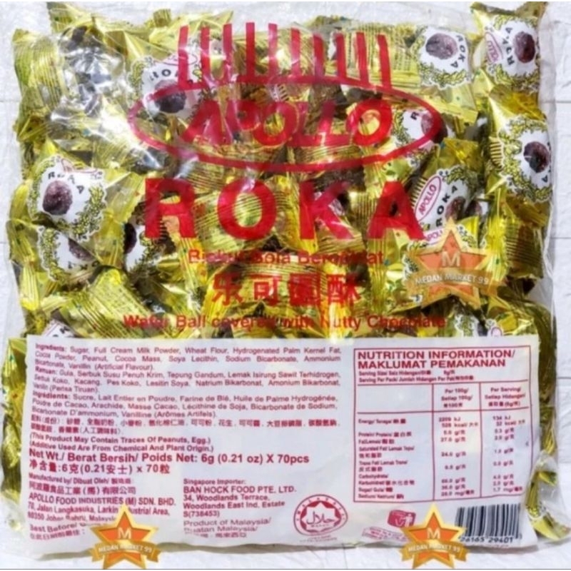 Jual APOLLO ROKA WAFER BALL ISI 70 PCS | ROKA CHOCOLATE | COKELAT ...
