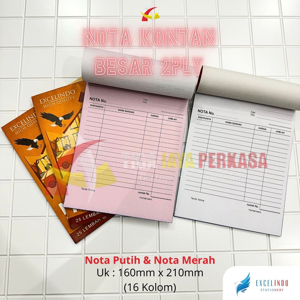 Jual Buku Nota Kontan 2 ply NCR UKURAN BESAR (160mm x 210mm) Excelindo ...