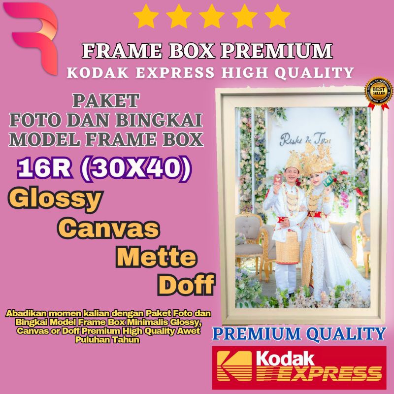 Jual Paket Foto Bingkai 16R Aesthetic Frame Box Minimalis High Quality ...
