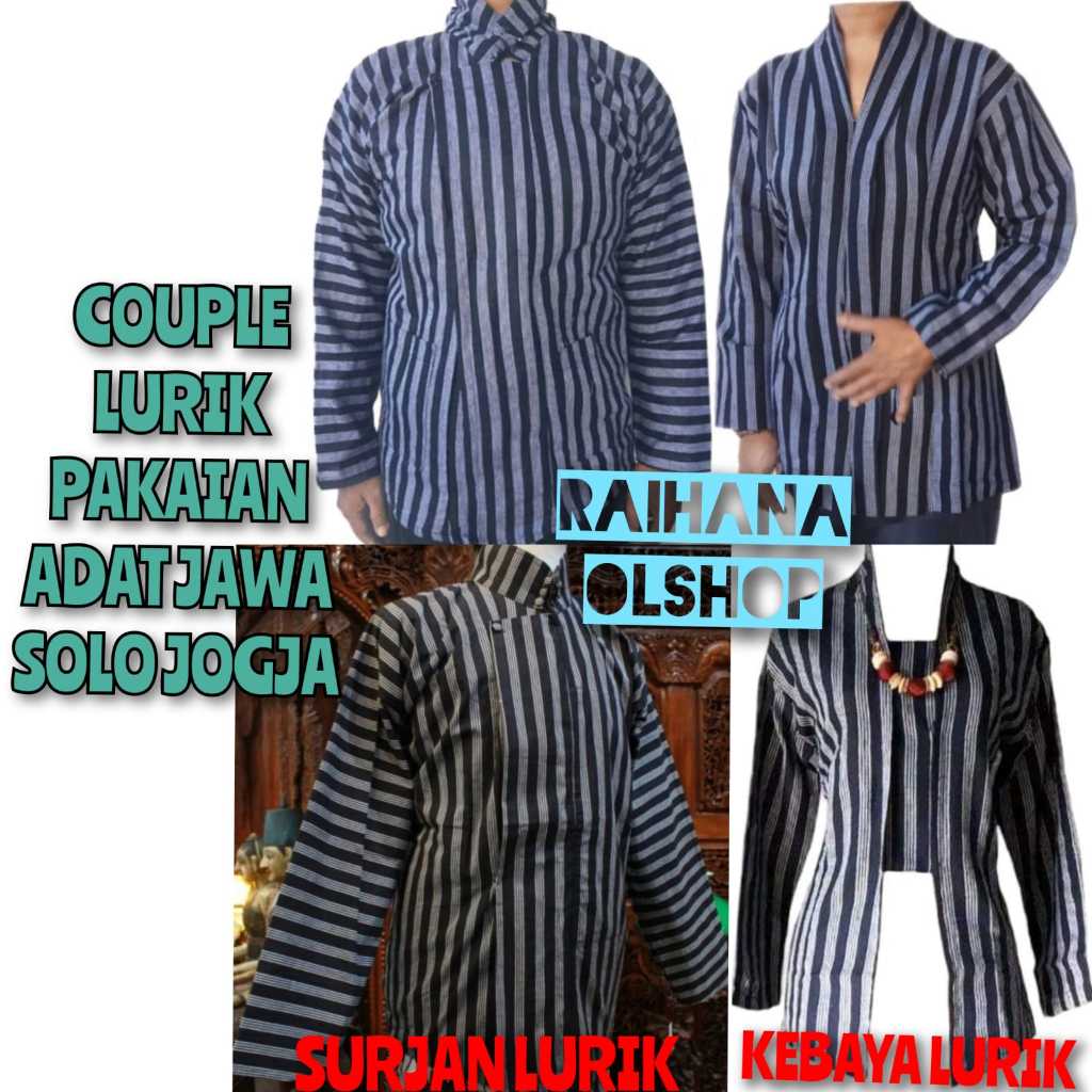 Jual BAJU SERAGAM ADAT JAWA | PAKAIAN COUPLE LURIK ABU HITAM | SURJAN ...