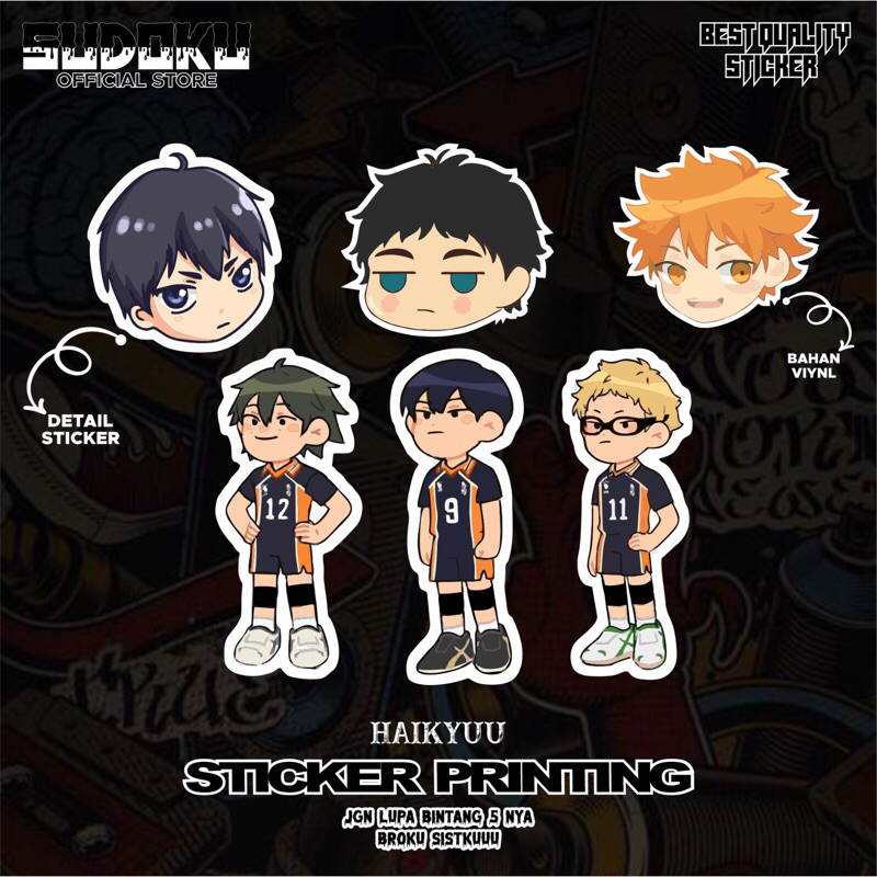 Jual STICKER STIKER PRINTING ANIME HAIKYUU VOLLY BALL SCHOOL KOMPETISI ...