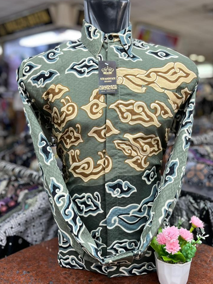 Jual AWAN GOLD Batik sage Tenun Serat Dobby Pria Premium Halus nyaman ...