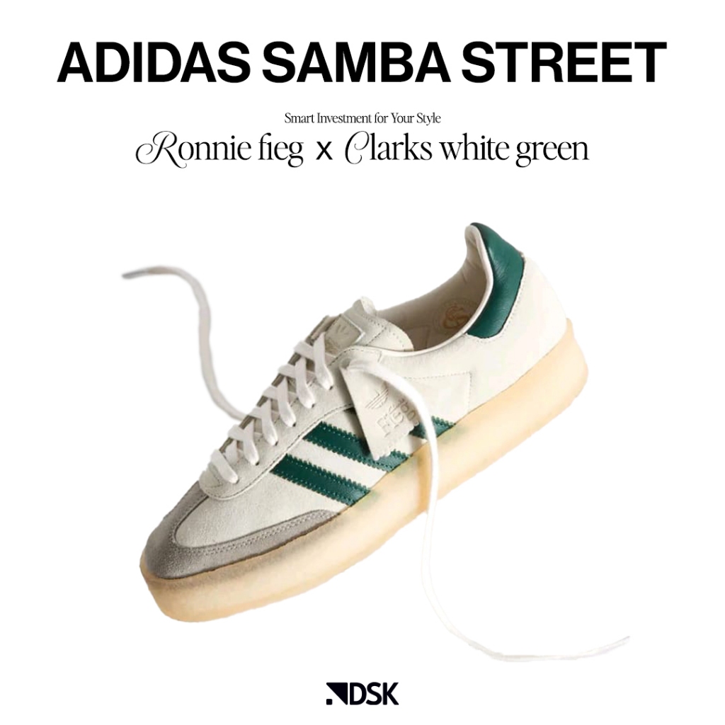 Jual Adidas Samba Street X Ronnie Fieg X Clarks White Green 100% ...