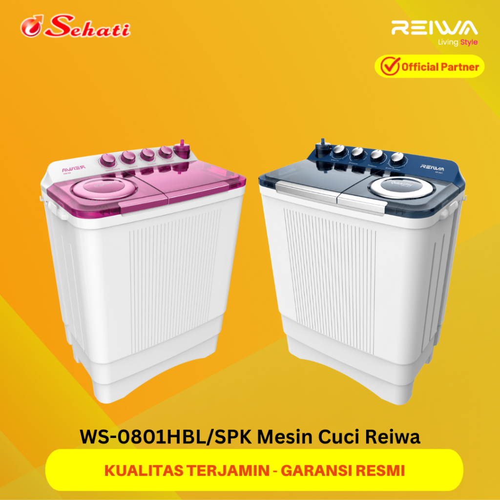 Jual REIWA WS-0801HBL/SPK Mesin Cuci Reiwa 7KG Pre-Wash Board Powerful ...