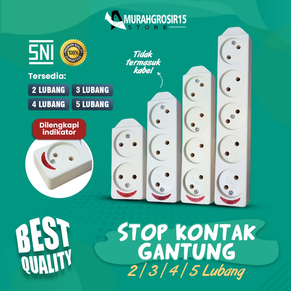Jual Stop Kontak Tanpa Kabel Slim SNI / Stop Kontak 5 Lubang | Shopee ...