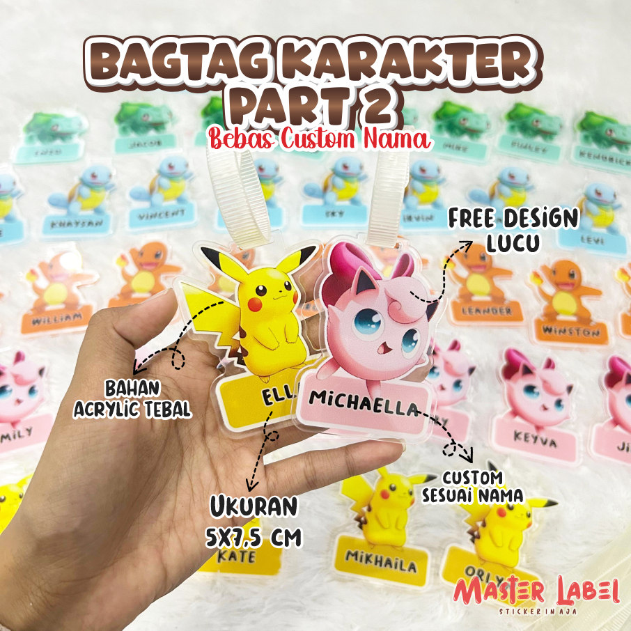 Jual PART 2 Bagtag tas anak gantungan tas lucu bagtag custom nama ...