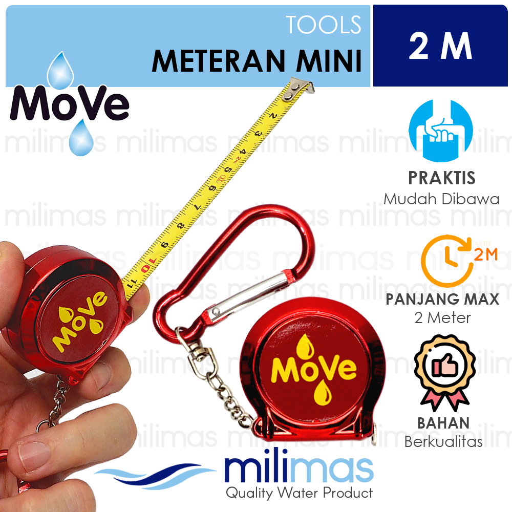 Jual MOVE Meteran Mini 2 Meter - Keychain Measuring Tape Portable ...
