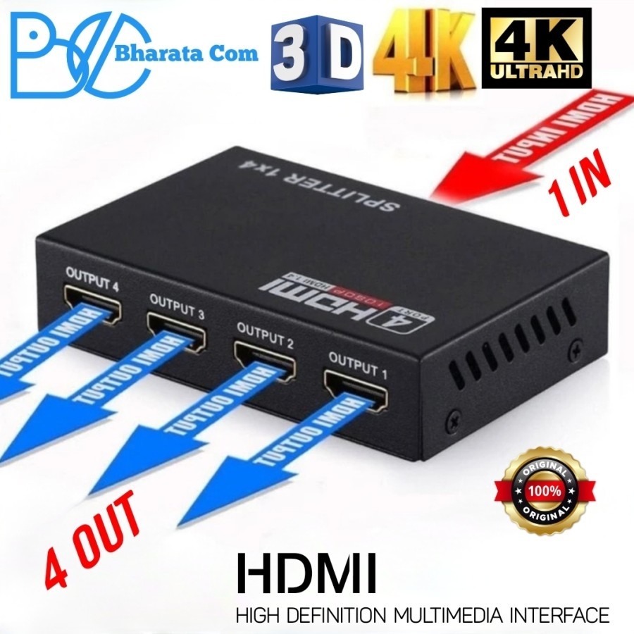 Jual HDMI Splitter 4 Port 1In 4 Out | Shopee Indonesia