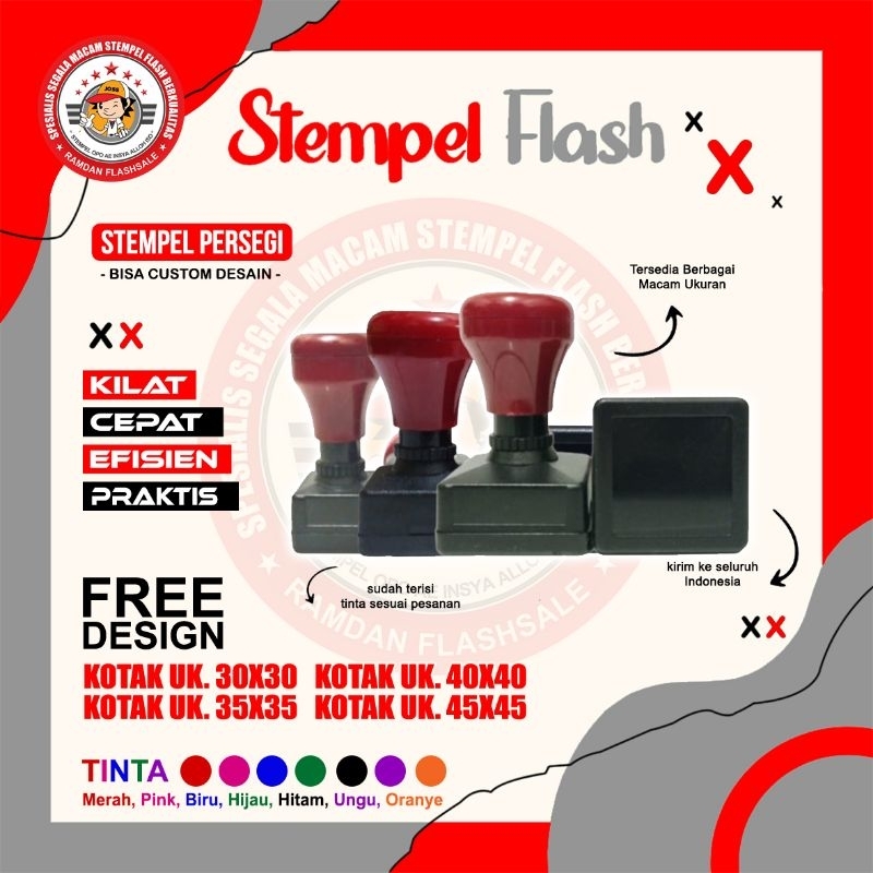 Jual stempel/Stempel flash/ Stempel custum/Stempel lunas | Shopee Indonesia