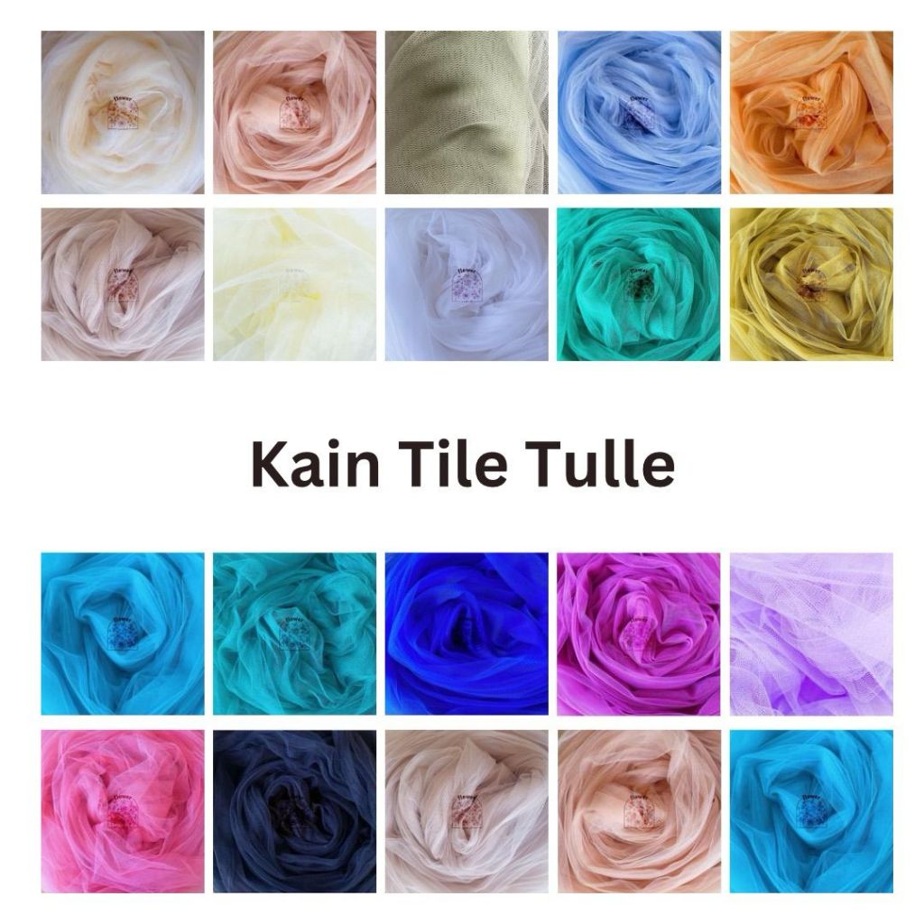 Jual Kain Tile Tulle Polos Halus / Tile Lembut Lebar 150 cm Dijual ...