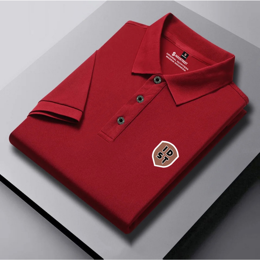 Jual Indostreet - Kaos Polo Shirt Lengan Pendek IDST Logo Font Black ...