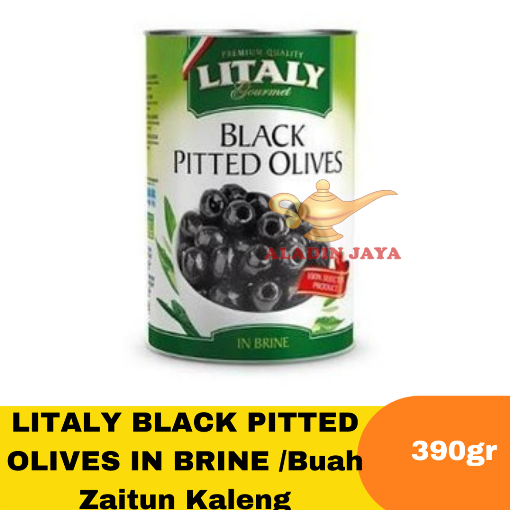 Jual LITALY BLACK PITTED OLIVES IN BRINE 390GR/Buah Zaitun Kaleng | Shopee Indonesia