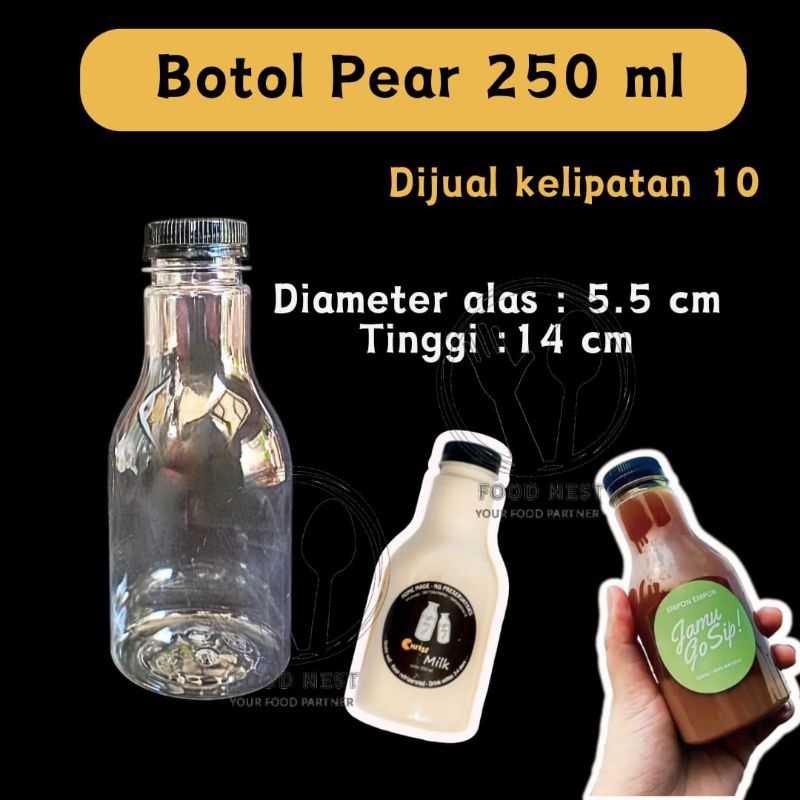 Jual [Kelipatan 10] botol pir 250 ml / botol pir plastik 250ml / botol ...
