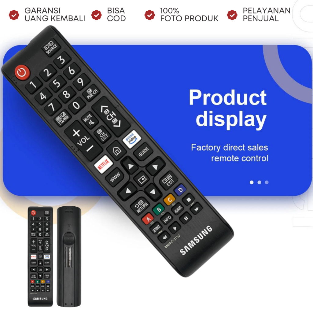 Jual Remote TV SAMSUNG LCD LED Smart TV Netflix BN59-01315D | Shopee Indonesia
