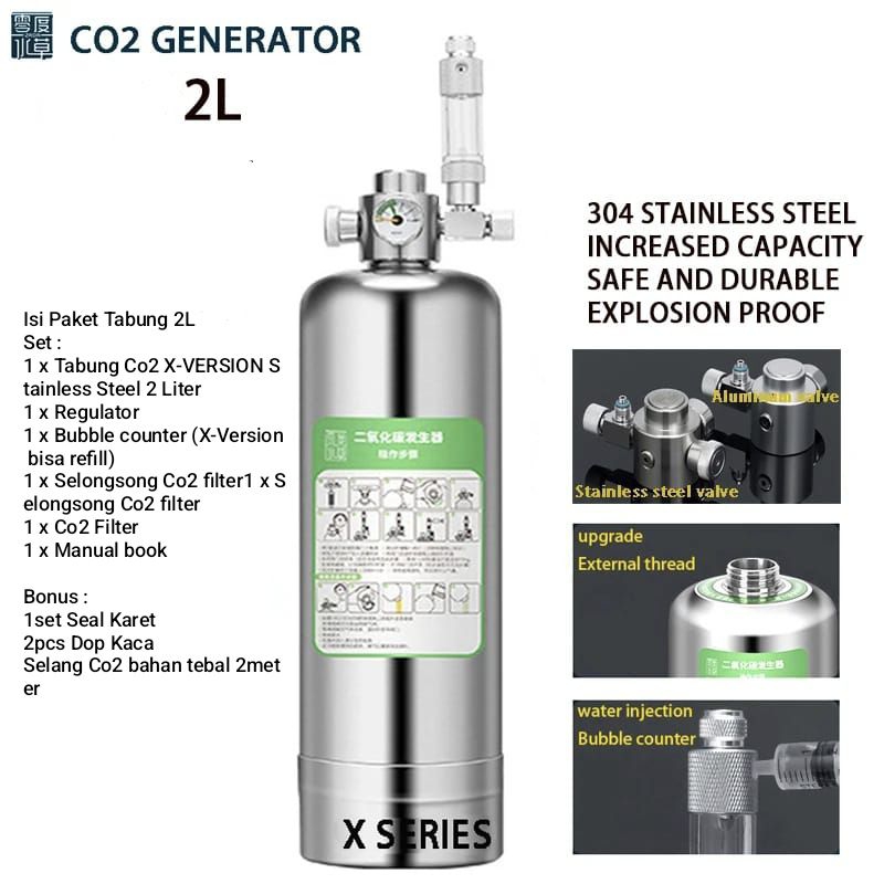 Jual WYIN ZRDR X VERSION Tabung Co2 Cylinder 2L Stainless Generator Cisod | Shopee Indonesia
