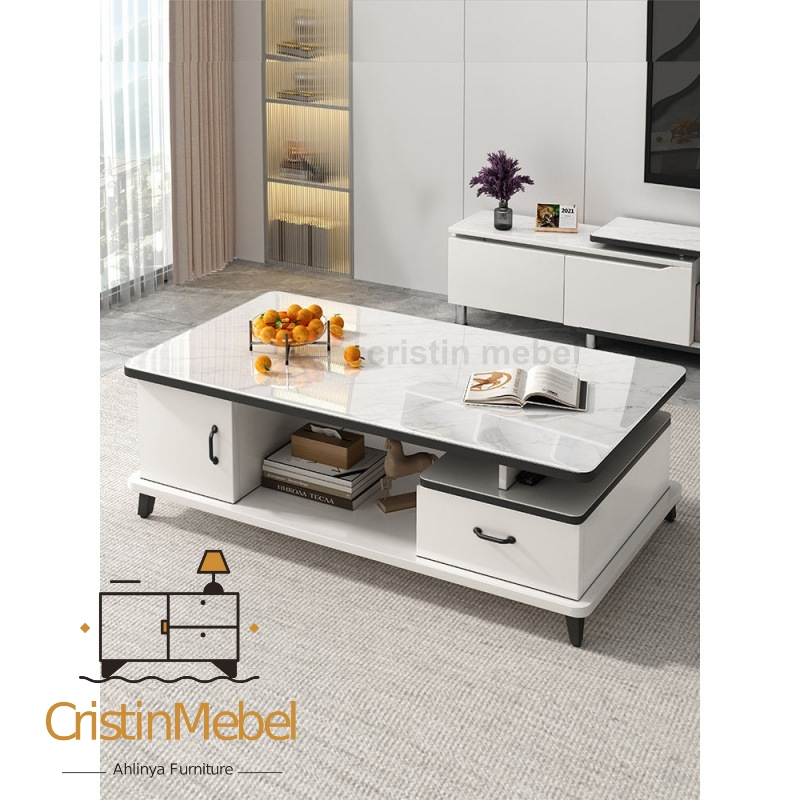 Jual meja tamu aestetik estetik coffee table murah meja tamu serbaguna ...