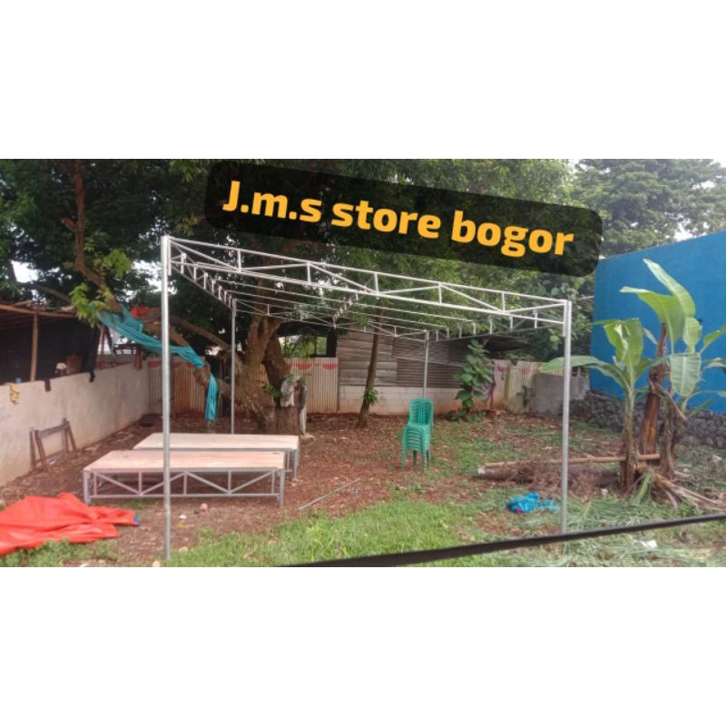 Jual Tenda terop pesta / tenda plampang pameran / tenda flat bazar 4x4m | Shopee Indonesia