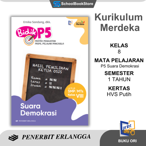 Jual BUKU BIDIK P5 SUARA DEMOKRASI Kelas 2 8 SMP MTS Kurikulum Merdeka KURMER KUMER ERLANGGA ...