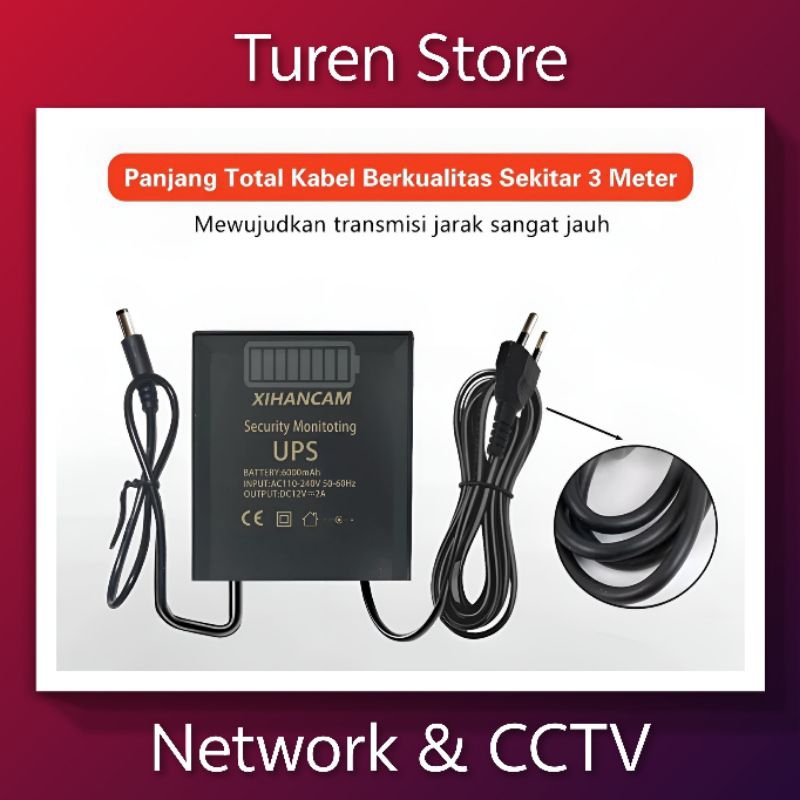 Jual Xihancam Mini UPS 12V 2A Baterai Cadangan Adaptor untuk CCTV Modem ...
