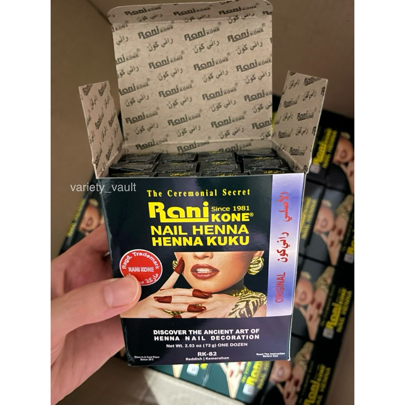 Jual Rani Kone Nail Henna Cat Kuku Halal RK 82 Reddish Kemerahan 1 box ...