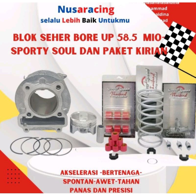 Jual BLOK SEHER BORE UP MIO KARBU 58.5 set blok seher bore up dan kirian kekerasan 20 persen ...
