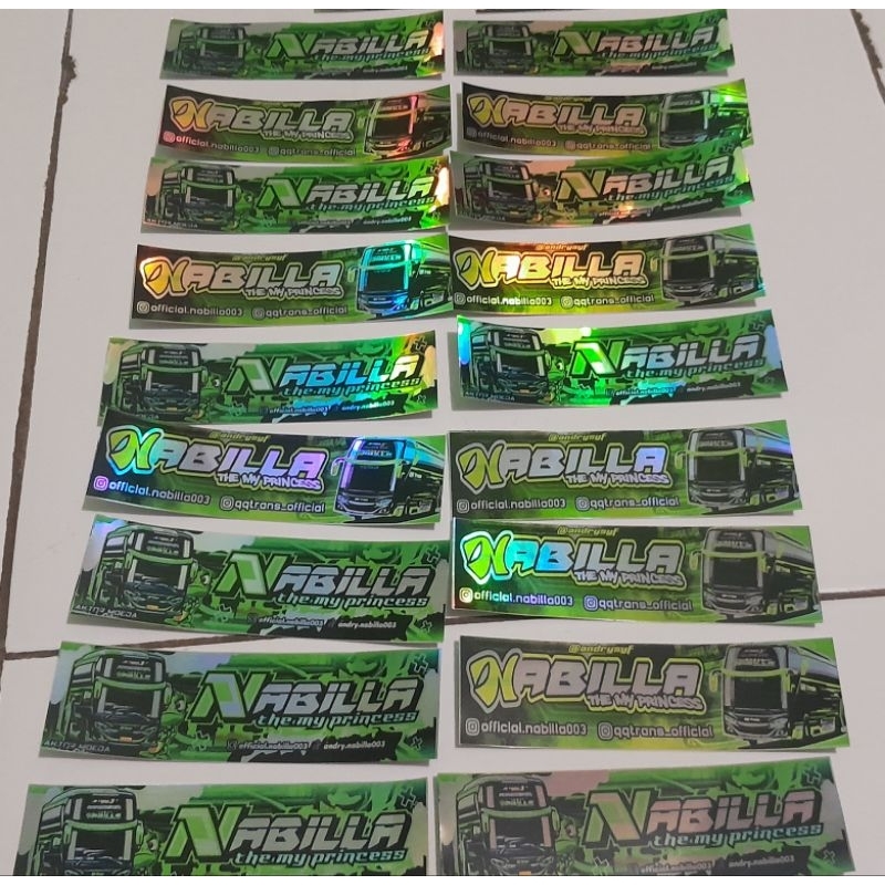 Jual Stiker bus nabila original hologram asli anti air 24 pcs | Shopee ...