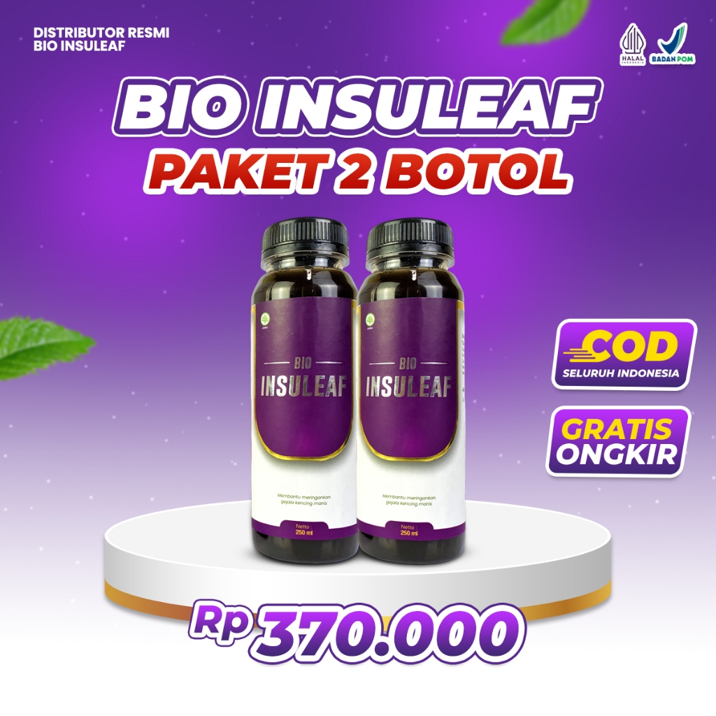 Jual Bio Insuleaf 2 Botol Herbal Diabetes dan Turunkan Gula Darah ...
