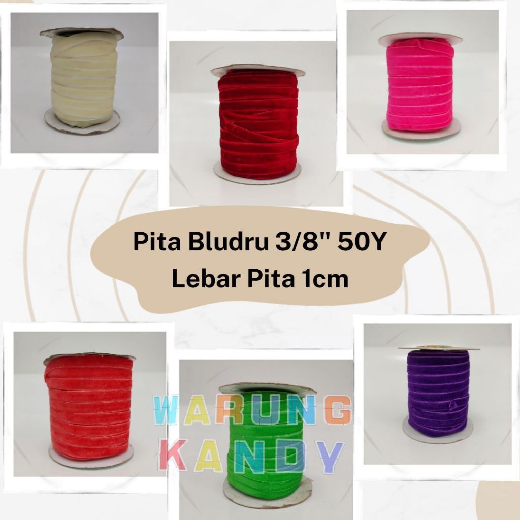 Jual Pita Bludru 1Cm Roll 45 Meter - 3/8 Inch Velvet | Shopee Indonesia