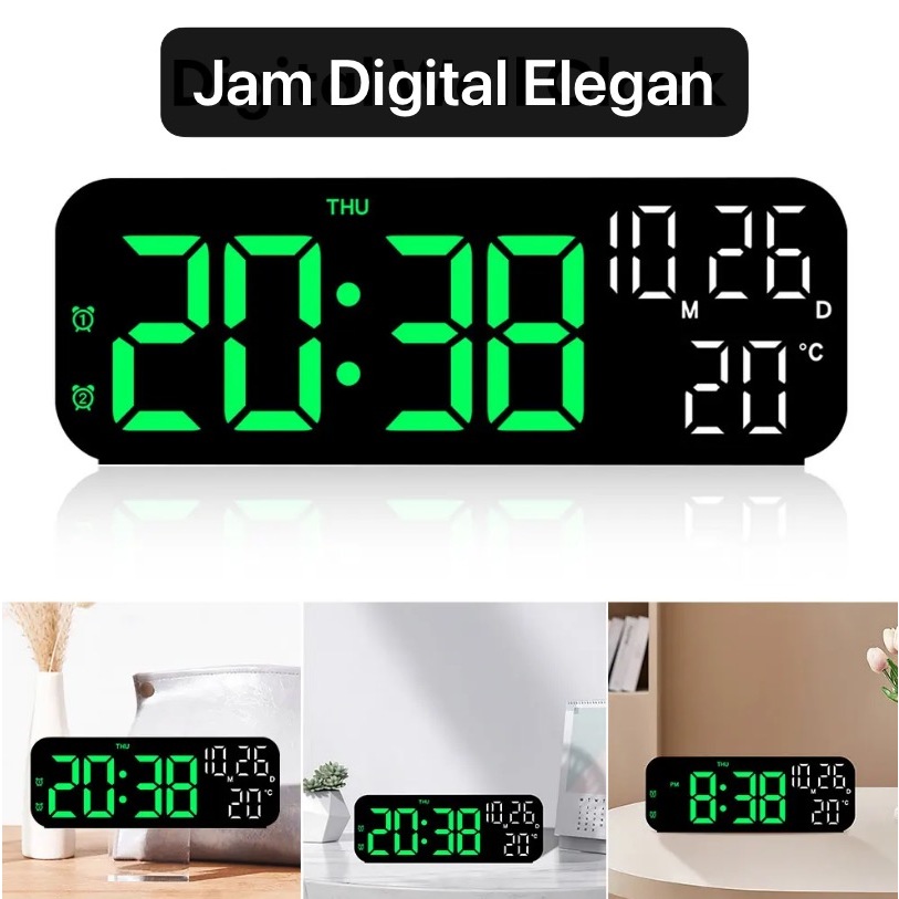 Jual JD-2802 Jam Digital Meja LED Besar Tampil Jam Tanggal Hari Suhu 2 ...