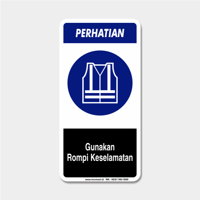 Jual Safety Sign Rambu K3 APD - Gunakan Rompi Keselamatan | Shopee ...