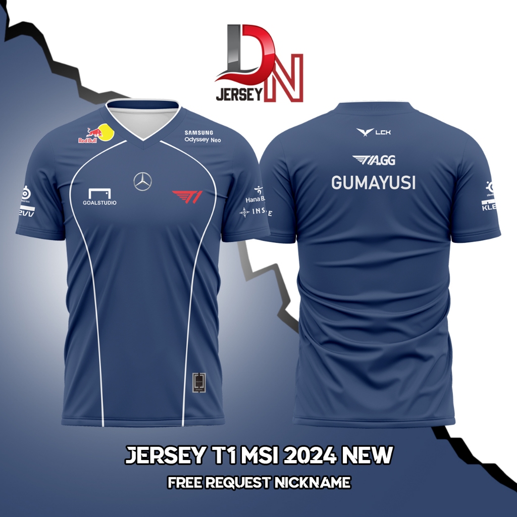 Jual JERSEY Baju Kaos T1 MSI 2024 NEW ( free custom nickname) | Shopee Indonesia
