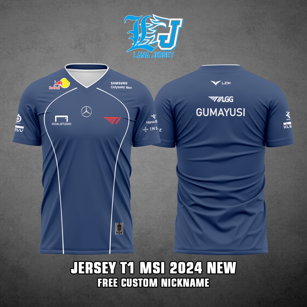 Jual JERSEY T1 MSI 2024 NEW ( FREE CUSTOM NICKNAME ) | Shopee Indonesia