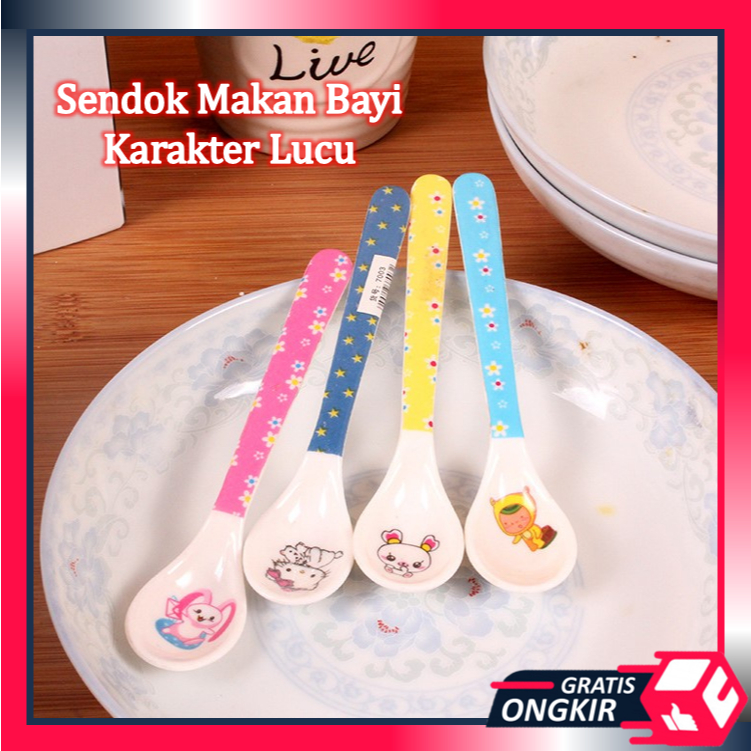 Jual Gratis Ongkir - H5075 Sendok Makan Bayi Karakter Lucu / Sendok Makan Anak Lucu | Shopee ...