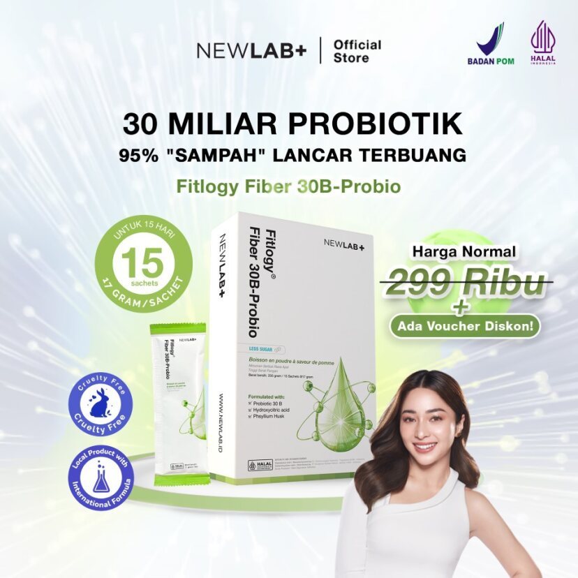 Jual NEWLAB+ Fitlogy Fiber 30B - Probio Less Sugar 255gr | Shopee Indonesia