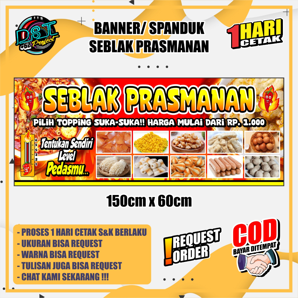 Jual BANNER / SPANDUK SEBLAK PRASMANAN TEMA D UKURAN 150cm x 60cm ...
