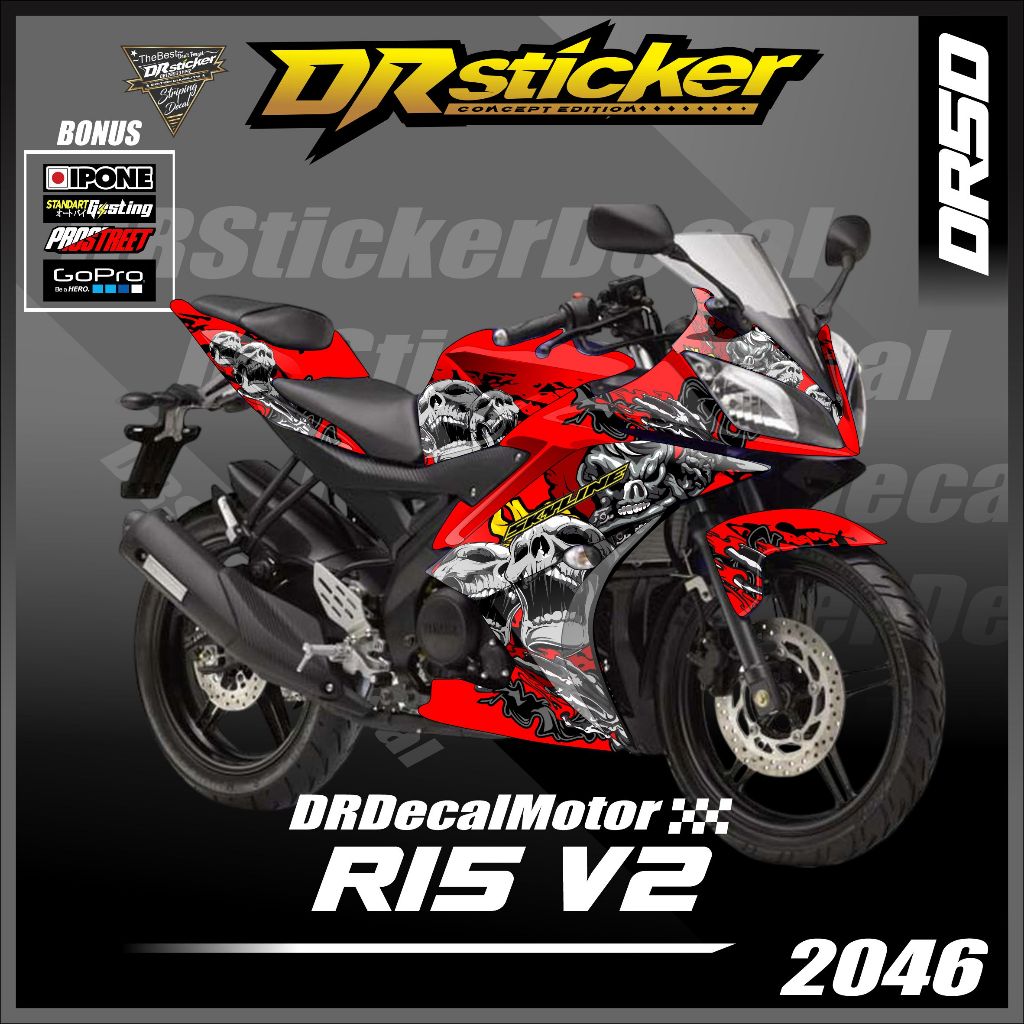 Jual Decal Yamaha R15 V2 Sticker List Variasi Motor R15 V2 Stock Decal ...