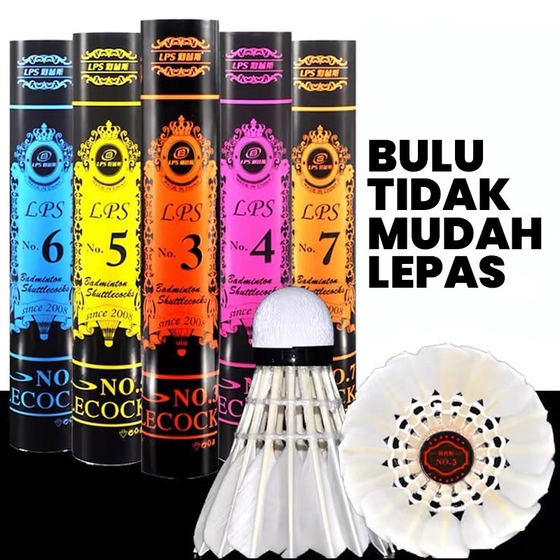 Jual Set 1 Tabung 12 PCS Shuttlecock LPS PREMIUM/Kok Badminton Tahan ...