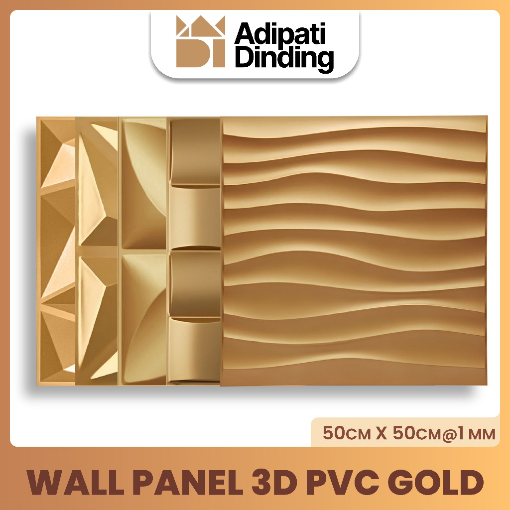 Jual Adipati Home Decoration - WALL PANEL 3D PVC WARNA GOLD / DEKORASI ...