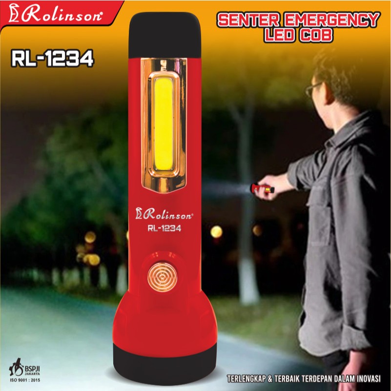 Jual Senter Emergency 10W + LED COB 10W Rolinson RL-1234 | Shopee Indonesia